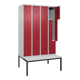 C+P Z-Spind Classic PLUS, Bank, 8 F&auml;cher, 2120x1200x815mm, 7035/3003 Verschluss Zylinderschloss Sitzbanktyp untergebaut Material Sitzfl&auml;che Kunststoff (0800537-408|S10046)
