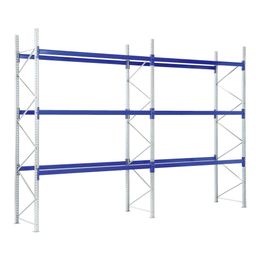 Bito Paletten-Komplettregal-Set P2 mit 3 Ebenen H4500xT1100xL8600 mm 800 kg, unmontiert enzianblau (42342)