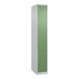 C+P Schlie&szlig;fachschrank Classic PLUS, 1 Abteil, 1850x300x500mm, 7035/6011 Innenh&ouml;he Gefach oben (oberes 453 mm Front RAL 6011 Resedagr&uuml;n ; C + P M&ouml;bels (080000-104|S10006)