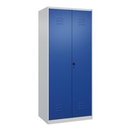 C+P Schwarz-Wei&szlig;-Spind Classic PLUS, 2 Abteile, 1850x800x500mm, 7035/5010 Verschluss Sicherheits-Drehriegel ; C + P M&ouml;belsysteme (080002-22|S10029)