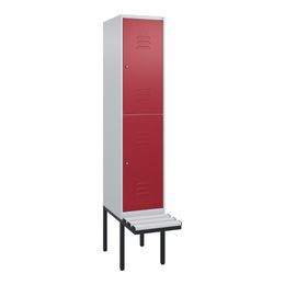 C+P Doppelstock-Spind Classic PLUS, Bank, 1 Abteil, 2120x400x815mm, 7035/3003 Verschluss Zylinderschloss Sitzbanktyp auskragend Material Sitzfl&auml;che Ku (0803407-12|S10016)