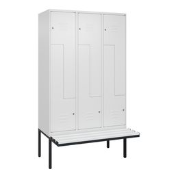 C+P Z-Spind Classic PLUS, Bank, 6 F&auml;cher, 2120x1200x815mm, 9016/9016 Verschluss Zylinderschloss Sitzbanktyp auskragend Material Sitzfl&auml;che Kunststoff (0800437-326|S10059)