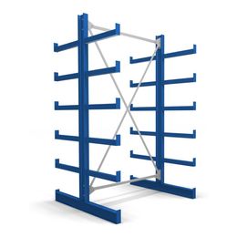 STIER Kragarmregal doppelseitig 1 Feld mit 5 Ebenen 1300x2000x500mm enzianblau (905254)
