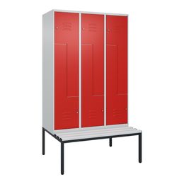 C+P Z-Spind Classic PLUS, Bank, 6 F&auml;cher, 2120x1200x815mm, 7035/3020 Verschluss Zylinderschloss Sitzbanktyp untergebaut Material Sitzfl&auml;che Kunststoff (0800537-326|S10047)