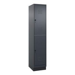 C+P Doppelstock-Spind Classic PLUS, Sockel, 1 Abteil, 1950x400x500mm, 7016/7016 Front RAL 7016 Anthrazitgrau ; C + P M&ouml;belsysteme (080320-12|S10012)