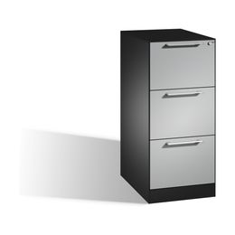 C+P Hängeregistraturschrank Asisto DIN A4, 3 Schubladen, einbahnig Front Weißaluminium Korpus Schwarzgrau ; C + P Möbelsysteme (146245-311|S10013)