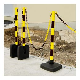 Moravia Kettenständer Set klappbar schwarz/gelb 4 Pfosten 50 x 900 mm + 10 m Kette 4 Stk. (175.18.626)