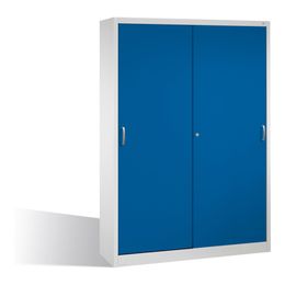 C+P Werkzeugschrank mit Schiebetüren, innen 2 x 4 Böden, H1950xB1600xT400mm Front Enzianblau Korpus Lichtgrau ; C + P Möbelsysteme (2149-00|S10051)