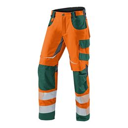 KÜBLER WORKWEAR Kübler PSA Reflectiq Hose 2407 warnorange/moosgrün 27 ; Kübler Workwear (24078343-3765-27)