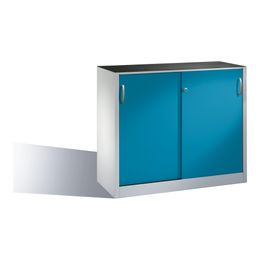 C+P Werkzeug-Beistellschrank mit Schiebet&uuml;ren, innen 1 Boden, H1000xB1200xT400mm Front Lichtblau Korpus Lichtgrau ; C + P M&ouml;belsysteme (2046-09|S10063)