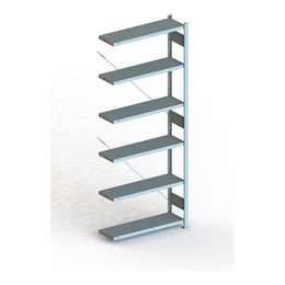 META Steckregal Anbauregal CLIP 230 S3 AR 2500 x 1000 x 300 mm 6 Böden, verzinkt zerlegte Rahmen (88743)