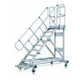Zarges Plattformtreppe Ergo Stop 45&deg; 5 Stufen, 800 mm breit, H&ouml;he 1.07 m (40255034)