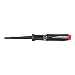 wiha Spannungsprüfer 150-250 Volt Schlitz schwarz, mit Ansteckclip in Blister 3,0 mm x 60 mm (31771)