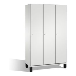 C+P Umkleidespind Cambio auf F&uuml;&szlig;en, 3 Abteile, H1980xB1200xT525mm Front Lichtgrau Korpus Lichtgrau ; C + P M&ouml;belsysteme (45100-32|S10010)