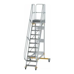 MUNK Aluminium-Plattformtreppe fahrbar 60° 11 Stufen (600711)