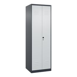 C+P Schwarz-Weiß-Spind Classic PLUS, 2 Abteile, 1850x600x500mm, 7016/7035 Verschluss Sicherheits-Drehriegel ; C + P Möbelsysteme (080002-20|S10014)