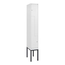 C+P Z-Spind Classic PLUS, Gestell, 2 F&auml;cher, 2120x300x500mm, 9016/9016 Verschluss Zylinderschloss ; C + P M&ouml;belsysteme (0800337-102|S10029)