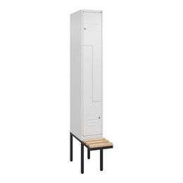 C+P Z-Spind Classic PLUS, Bank, 2 F&auml;cher, 2120x300x815mm, 9016/9016 Verschluss Zylinderschloss Sitzbanktyp auskragend Material Sitzfl&auml;che Buche-Hartho (0800437-102|S10029)