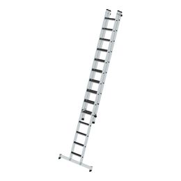 Munk Stufen-Schiebeleiter 2-teilig mit nivello®-Traverse und clip-step R13 1x14 + 1x10 (040679)