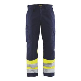 BLAKLÄDER Blakläder Warnschutz-Bundhose, gelb / marineblau, Konfektionsgröße DE: 25 (156418118933D100)