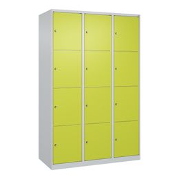 C+P Schlie&szlig;fachschrank Classic PLUS, 3 Abteile, 1850x1200x500mm, 7035/0024 Innenh&ouml;he Gefach oben (oberes 453 mm Front 1108060 RDS Viridingr&uuml;n ; C + P (080000-324|S10009)