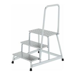 MUNK Günzburger Steigtechnik Aluminium-Arbeitspodest starr mit Handlauf, 3 Stufen, 50043 (050043)