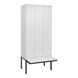 C+P Z-Spind Classic PLUS, Bank, 6 F&auml;cher, 2120x900x815mm, 9016/9016 Verschluss Zylinderschloss Sitzbanktyp auskragend Material Sitzfl&auml;che Kunststoff ; (0800437-306|S10059)