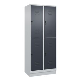 C+P Doppelstock-Spind Classic PLUS, Sockel, 2 Abteile, 1950x800x500mm, 7035/7016 Front RAL 7016 Anthrazitgrau ; C + P M&ouml;belsysteme (080320-22|S10008)