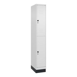 C+P Doppelstock-Spind Classic PLUS, Sockel, 1 Abteil, 1950x300x500mm, 9016/9016 Front RAL 9016 Verkehrswei&szlig; ; C + P M&ouml;belsysteme (080320-10|S10014)