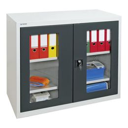 Stumpf Sichtfensterschrank MV2, RAL 7035/7016, 2 Fachböden ; Stumpf Metall (7931071)