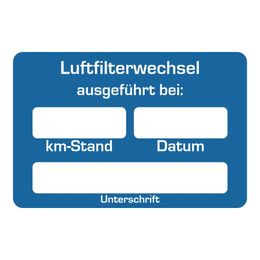 EICHNER Kundendienstaufkleber Text: Luftfilter-Wechsel ausgeführt bei (9220-00069)