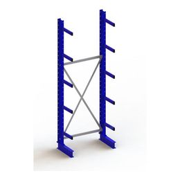 META Kragarmregal Grundregal IPE140 einseitig 3000 x 1000 x 400 mm Enzianblau + 5 Kragarmen je Ständer (4026212119817)