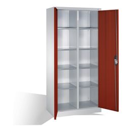 C+P Werkzeugschrank mit Drehtüren, innen 10 Fächer, H1950xB930xT500mm Front Rubinrot Korpus Lichtgrau ; C + P Möbelsysteme (8921-311|S10198)