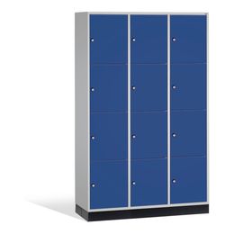 C+P Schließfachschrank Intro, 12 Fächer, H1950xB1220xT500mm Front Enzianblau Korpus Lichtgrau ; C + P Möbelsysteme (8470-302|S10026)