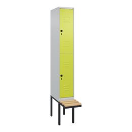 C+P Doppelstock-Spind Classic PLUS, Bank, 1 Abteil, 2120x300x815mm, 7035/0024 Verschluss Sicherheits-Drehriegel Sitzbanktyp auskragend Material Sitzfl (0803407-10|S10010)