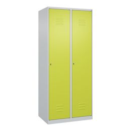 C+P Spind Classic PLUS, 2 Abteile, 1850x800x500mm, 7035/0024 Verschluss Zylinderschloss 4 Garderobenhaken Trennwand mittig ; C + P M&ouml;belsysteme (080000-22F|S10014)