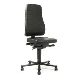 bimos Arbeitsstuhl All-In-One Highline mit Rollen und Kunstleder schwarz Sitzh&ouml;he 450-600 mm (9643-2571)