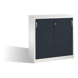 C+P Akten-Sideboard Acurado mit Schiebet&uuml;ren, 3 Ordnerh&ouml;hen, H1200xB1200xT500mm Front Schwarzgrau Korpus Lichtgrau ; C + P M&ouml;belsysteme (2057-1200|S10164)