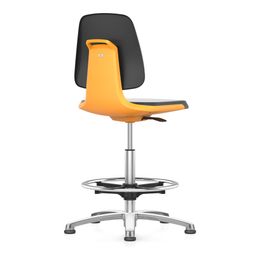 bimos Arbeitsstuhl Labsit mit Gleiter Sitzhöhe 520-770 mm Kunstleder Sitzschale orange (9121-MG01-3279-525)