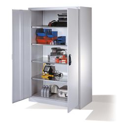 C+P Werkzeugschrank mit Drehtüren, innen 4 Böden, H1950xB1200xT600mm Front Lichtgrau Korpus Lichtgrau ; C + P Möbelsysteme (8932-00|S10600)