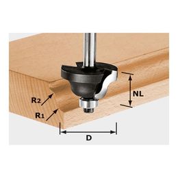 FESTOOL Doppelradienfräser HW Schaft 8 mm D38,1/R6,35/R6,35 (mit Anlaufkugellager) (491030)