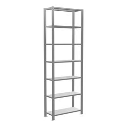 Schulte Grundregal B&uuml;ro-Steckregal MULTIplus85 2300 x 750 x 300 mm 7 Fachb&ouml;den Kreuzstrebe verzinkt mit Anschlagleiste ; SCHULTE LAGERTECHNIK (17712)