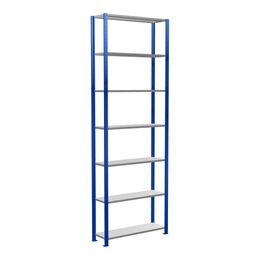 Schulte Grundregal Steckregal MULTIplus85 3000 x 1000 x 300 mm 7 Fachb&ouml;den Kreuzstrebe RAL 5010 enzianblau ; SCHULTE LAGERTECHNIK (13132-B)