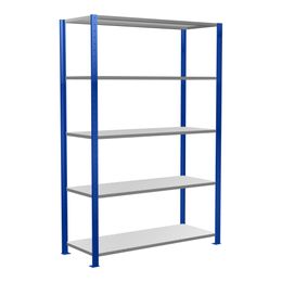 Schulte Grundregal Steckregal MULTIplus150 2000 x 1300 x 500 mm 5 Fachb&ouml;den Kreuzstrebe RAL 5010 enzianblau/verzinkt ; SCHULTE LAGERTECHNIK (12750-130-B)
