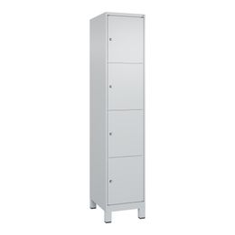 C+P Schlie&szlig;fachschrank Classic PLUS, F&uuml;&szlig;e, 1 Abteil, 1950x400x500mm, 7035/7035 Innenh&ouml;he Gefach oben (oberes 453 mm Front RAL 7035 Lichtgrau ; C + P M (080010-124|S10009)