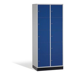 C+P Schließfachschrank Intro XL, 10 Fächer, H1950xB820xT600mm Front Enzianblau Korpus Lichtgrau ; C + P Möbelsysteme (8570-203|S10011)