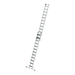 MUNK Stufen-Seilzugleiter 2-teilig mit nivello® Traverse und clip-step R13 2x12 Stufen (040694)