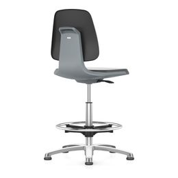 bimos Arbeitsstuhl Labsit mit Gleiter Sitzhöhe 520-770 mm Kunstleder, Sitzschale anthraz. (9121-MG01-3285-525)