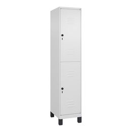 C+P Doppelstock-Spind Classic PLUS, F&uuml;&szlig;e, 1 Abteil, 1950x400x500mm, 9016/9016 ; C + P M&ouml;belsysteme (080310-12|S10014)