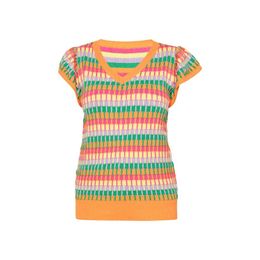 SANIKA Pullover 'Fashion Look' Damen Gr&ouml;&szlig;e S dunkelgr&uuml;n / lavendel / orange / pink
